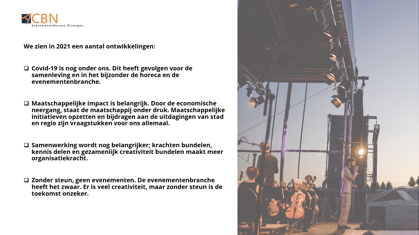 Jaarplan 2021 - ACBN - Evenementenbureau Nijmegen